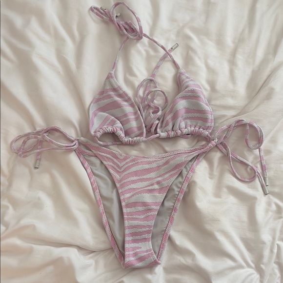 triangl swimwear | Swim | Triangl Pink And White Zebra Bikini Set ...